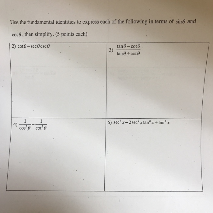 Solved Use the fundamental identities to express each of the | Chegg.com