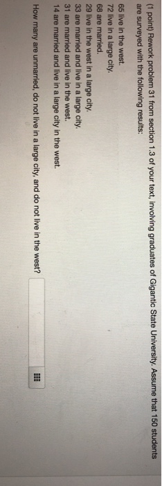 Solved (1 point) Rework problem 23 from section 1.3 of your | Chegg.com
