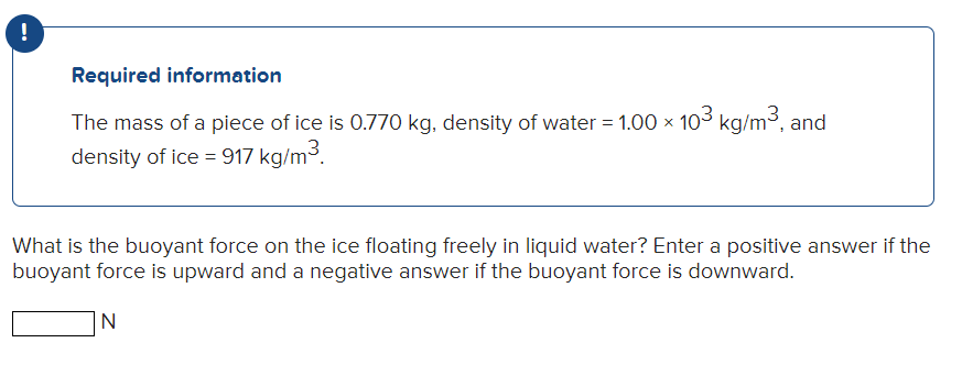 Solved Required information The mass of a piece of ice is | Chegg.com