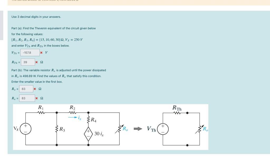 Solved Use 3 decimal digits in your answers. Part (a): Find | Chegg.com
