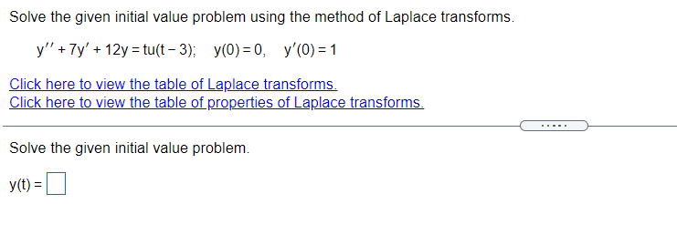 Solved Solve the given initial value problem using the | Chegg.com