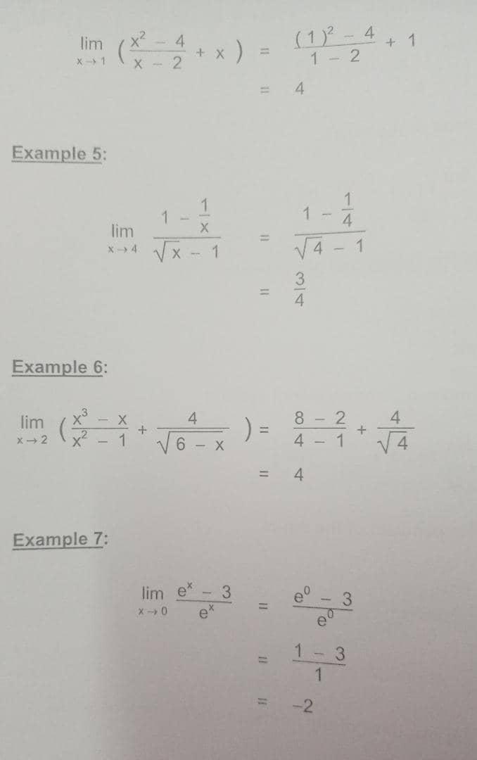 Solved b) x-2 lim x+22-√√6-x lim X-> 1 Example 5: lim X→ 4 | Chegg.com