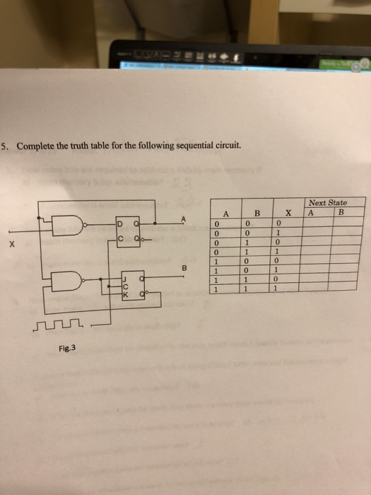 Solved 5. Complete the truth table for the following | Chegg.com