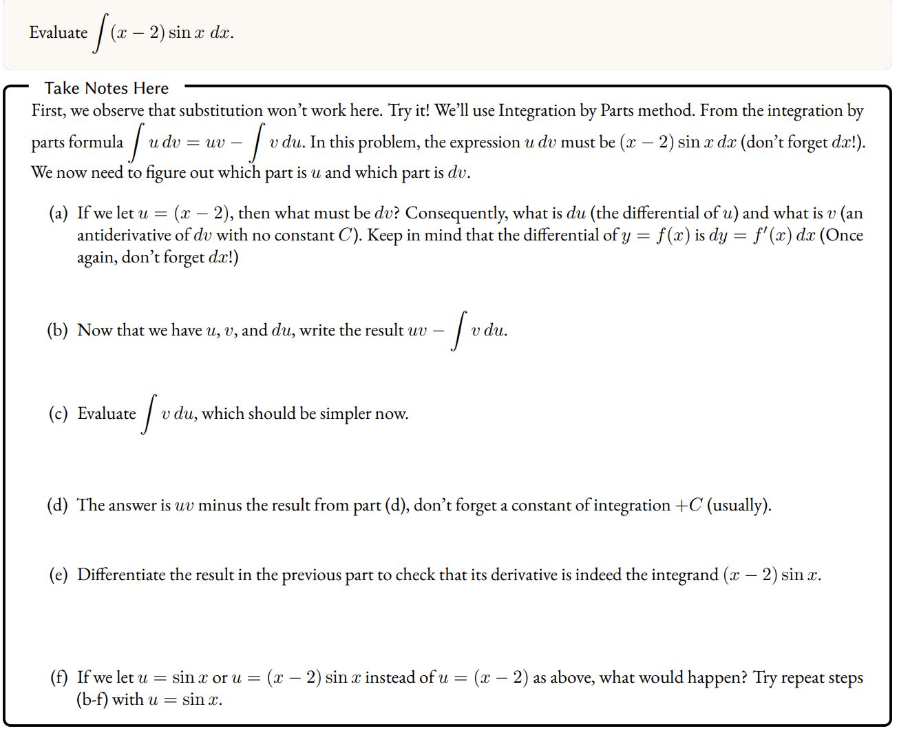 Solved Evaluate ∫﻿﻿ X 2 Sinxdx Take Notes Herefirst We