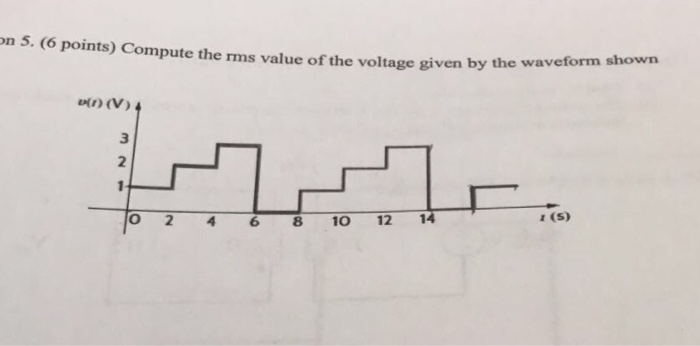 Solved Compute the rms value of the voltage given by the | Chegg.com