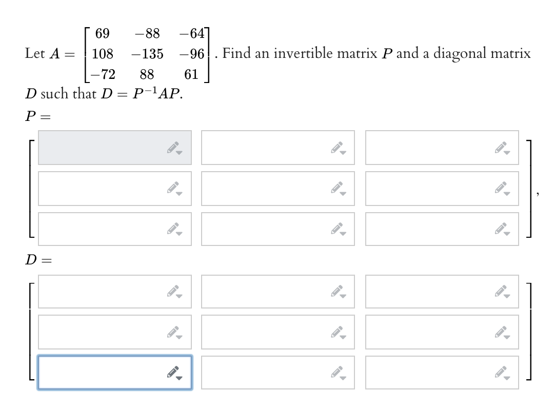 Solved Find an invertible matrix P and a diagonal matrix a | Chegg.com