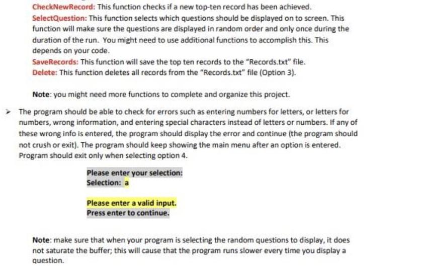 Solved Write a C program that: - Randomly displays | Chegg.com