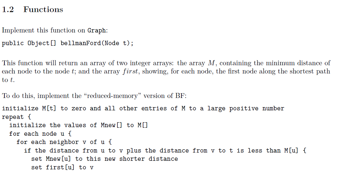 Solved Bellman Ford Algorithm - Please write code in Java, | Chegg.com