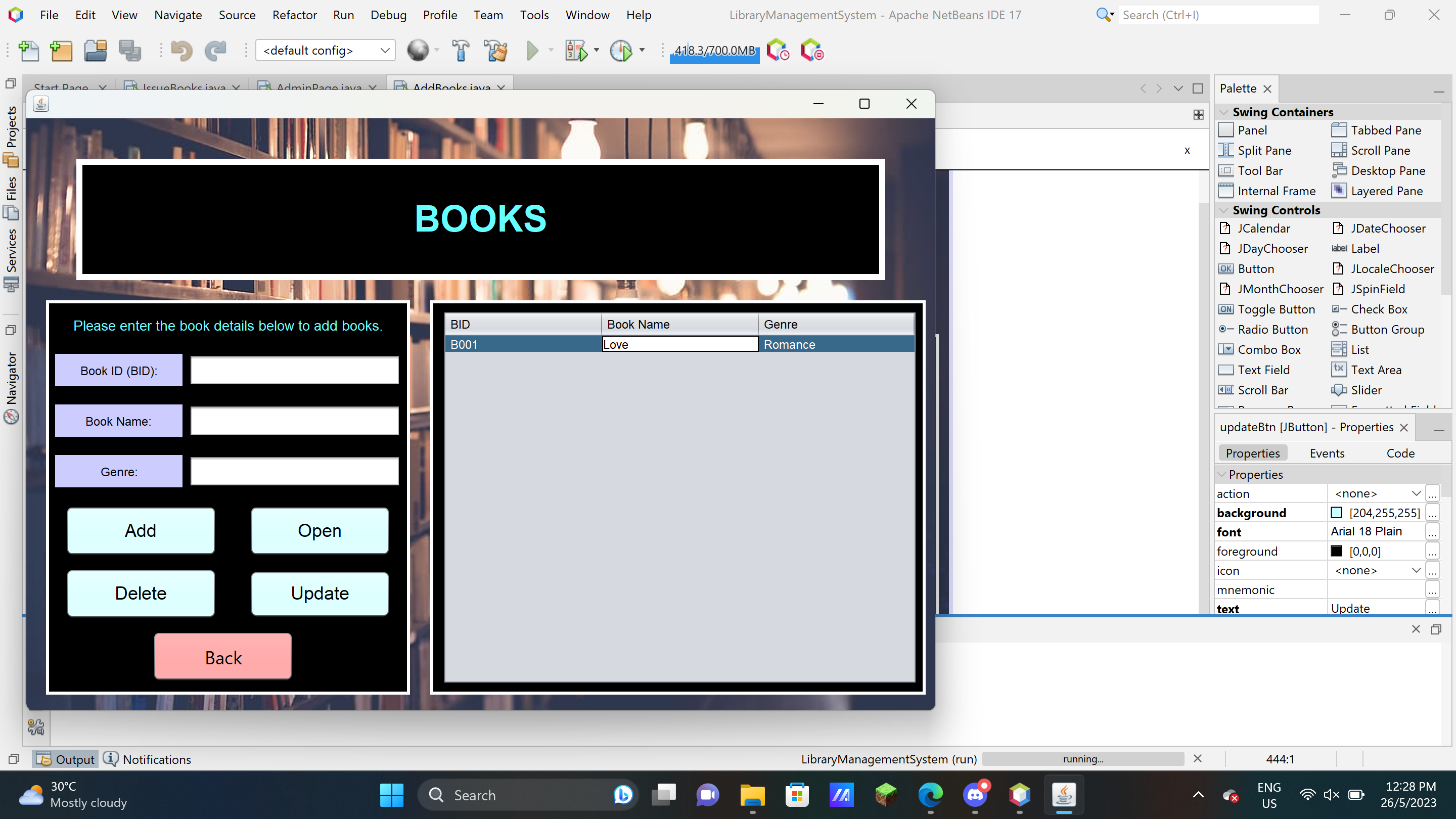 Solved Hi, for my Java program, I would like to update | Chegg.com