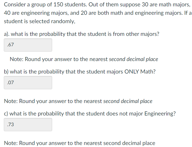 Solved Consider a group of 150 students. Out of them suppose | Chegg.com