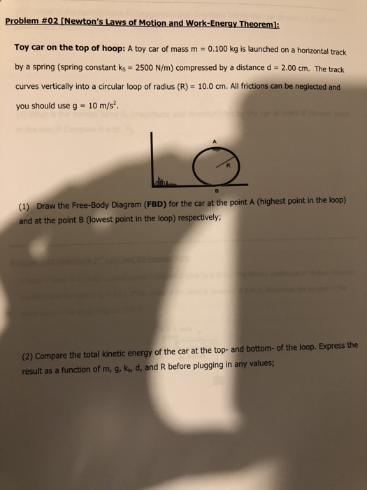 Solved Problem #02 [Newton's Laws of Motion and Work-Energy | Chegg.com