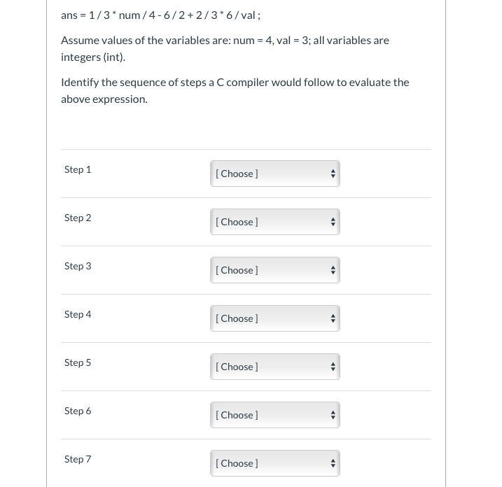 Solved ans = 1/3* num/4-6/2+2/3* 6/val; Assume values of the | Chegg.com