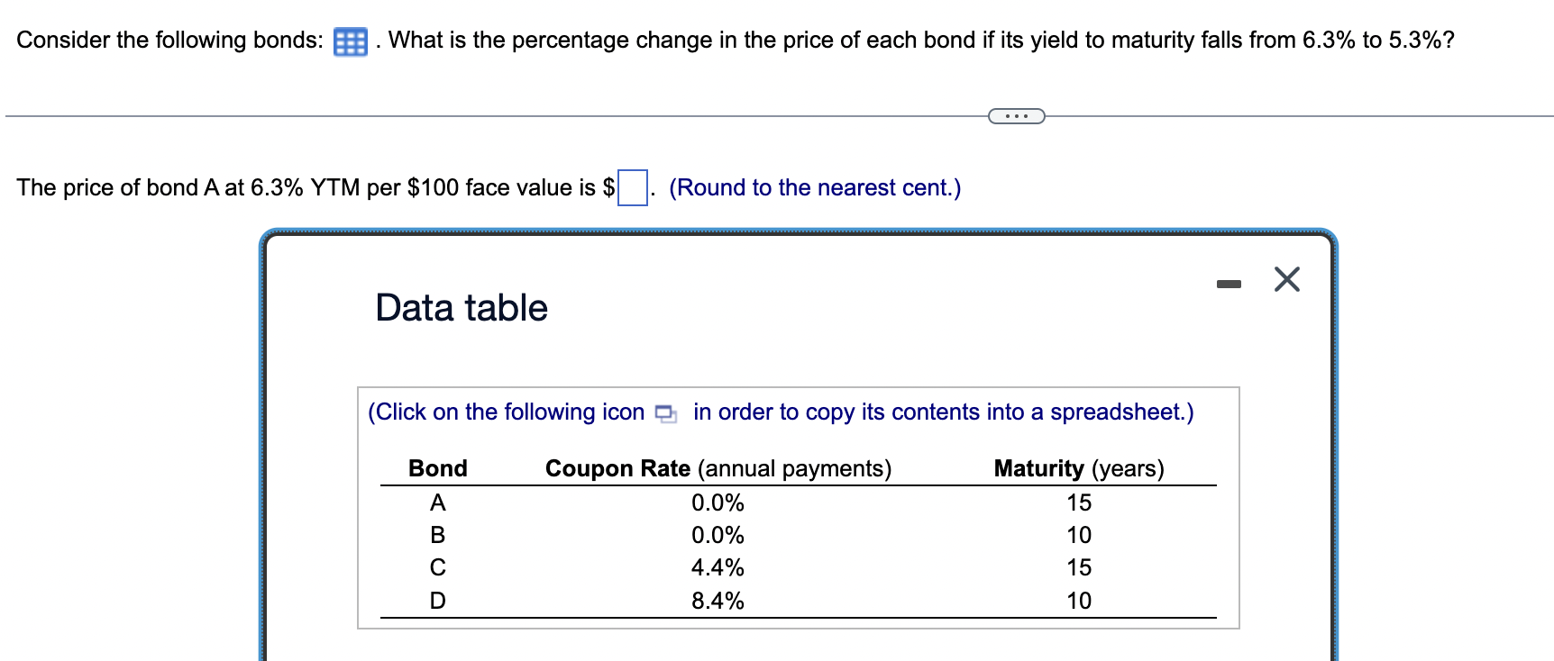 Solved Consider the following bonds: \\( \\quad \\). What is | Chegg.com