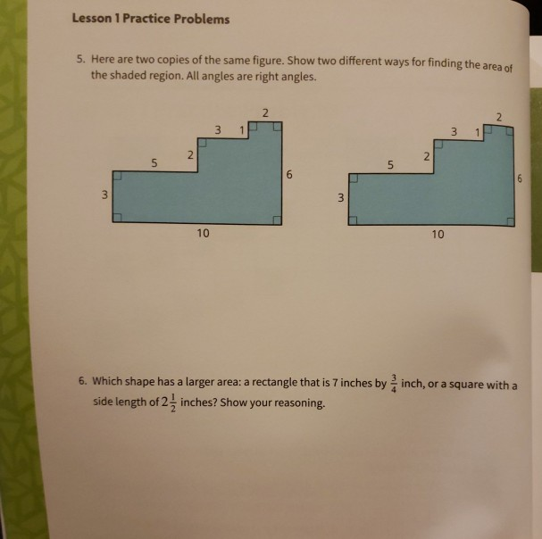 Solved Lesson 1 Practice Problems 5. Here are two copies of | Chegg.com