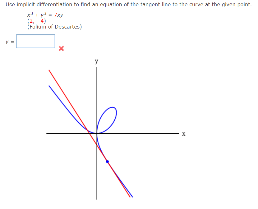 Solved Use implicit differentiation to find an equation of | Chegg.com