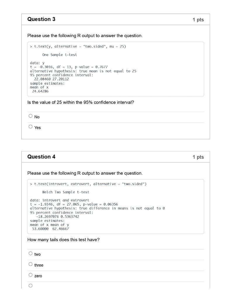 Solved Please use the following R output to answer the | Chegg.com