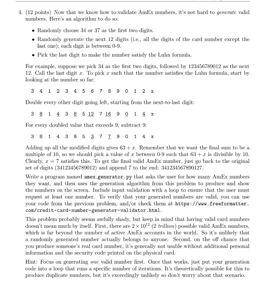 Solved 3. (12 points) Credit card numbers are not completely | Chegg.com