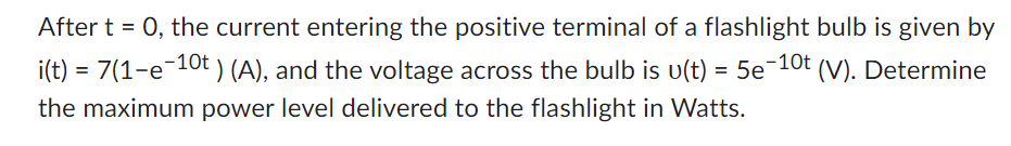 Solved After t=0, the current entering the positive terminal | Chegg.com