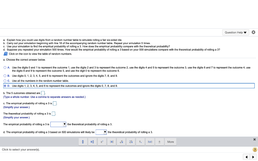 Solved A Explain How You Could Use Digits From A Random 