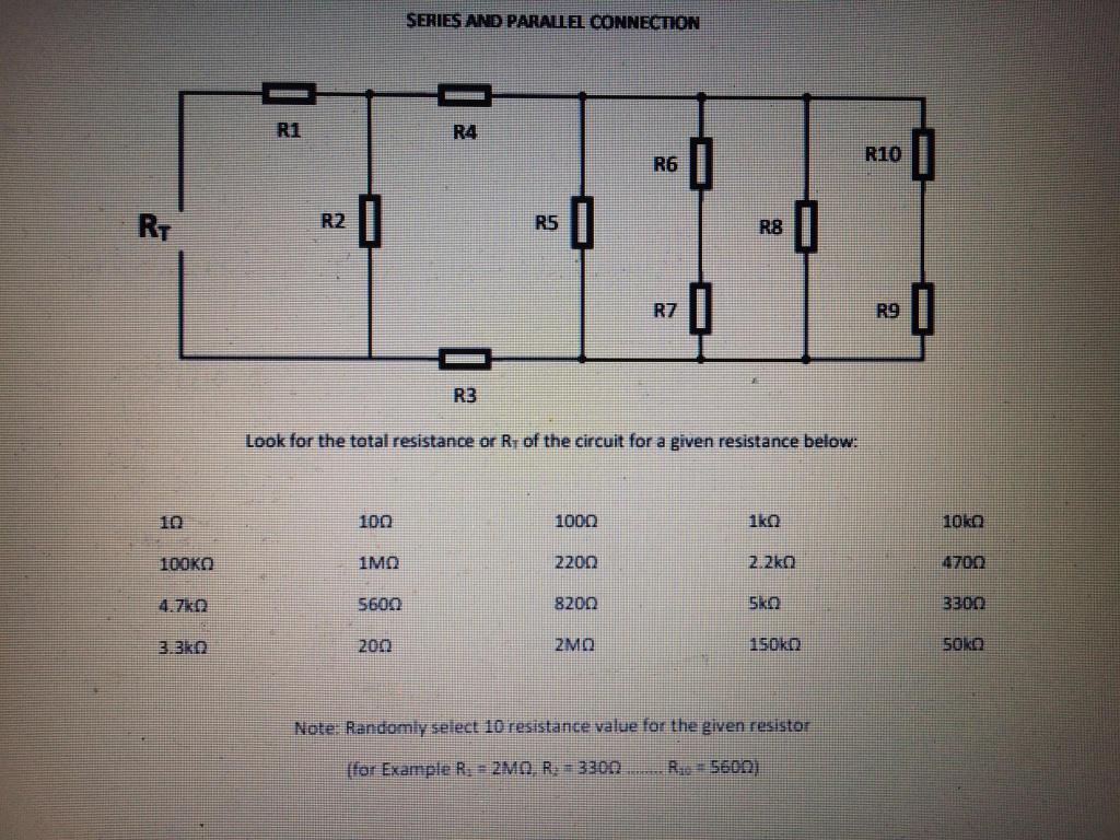 Solved TABLE 1 RESISTOR Resistance Value Computed Value | Chegg.com