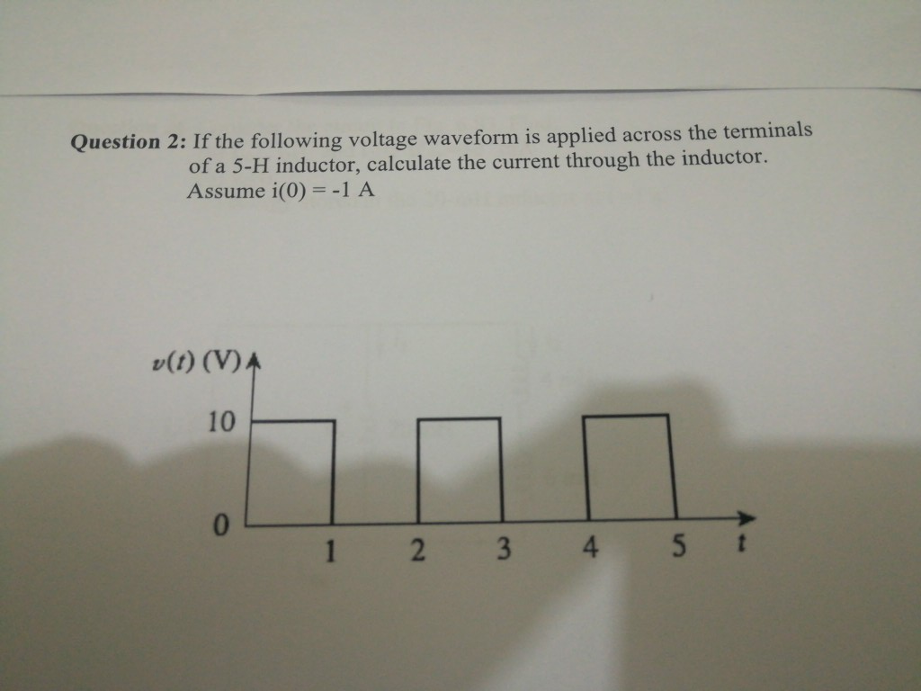 Solved Question 2: If the following voltage waveform is | Chegg.com