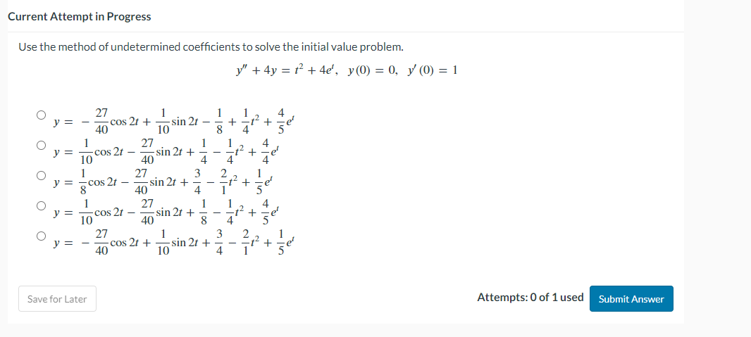 Solved Current Attempt in ProgressUse the method of | Chegg.com