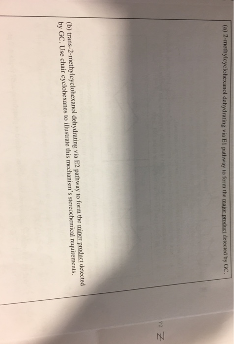 Solved (a) 2-methylcyclohexanol dehydrating via El pathway | Chegg.com