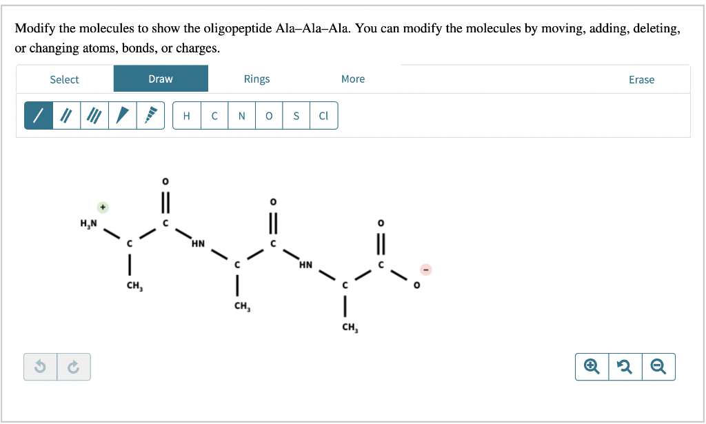 Solved Modify the molecules to show the oligopeptide | Chegg.com