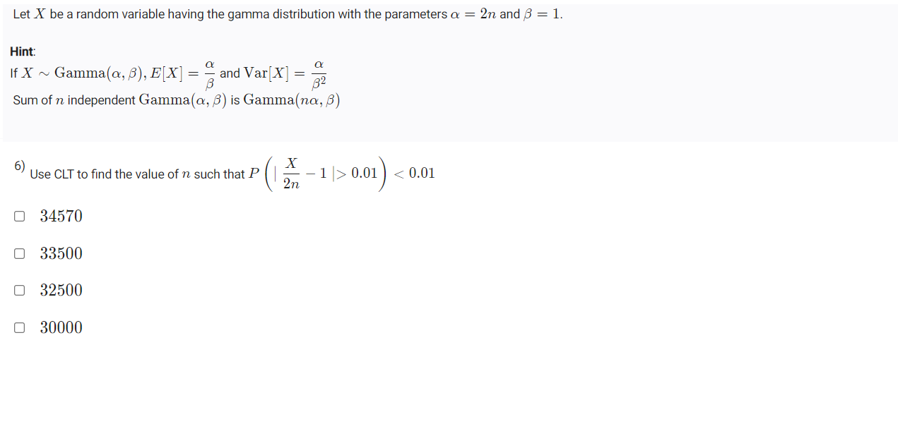 Solved Let X be a random variable having the gamma | Chegg.com