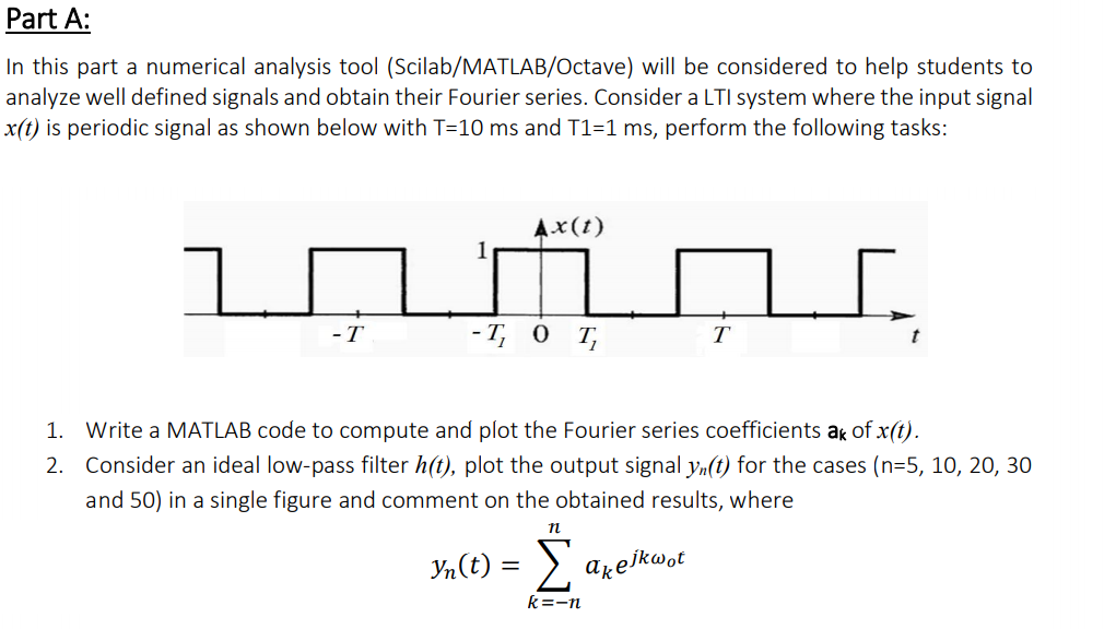 Part A: In this part a numerical analysis tool | Chegg.com