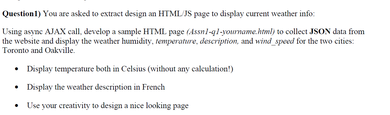 Solved Questionl) You are asked to extract design an HTML/JS | Chegg.com