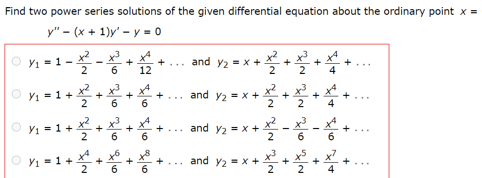 Solved Find two power series solutions of the given | Chegg.com