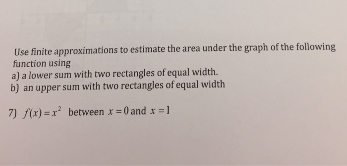Solved Use finite approximations to estimate the area under | Chegg.com