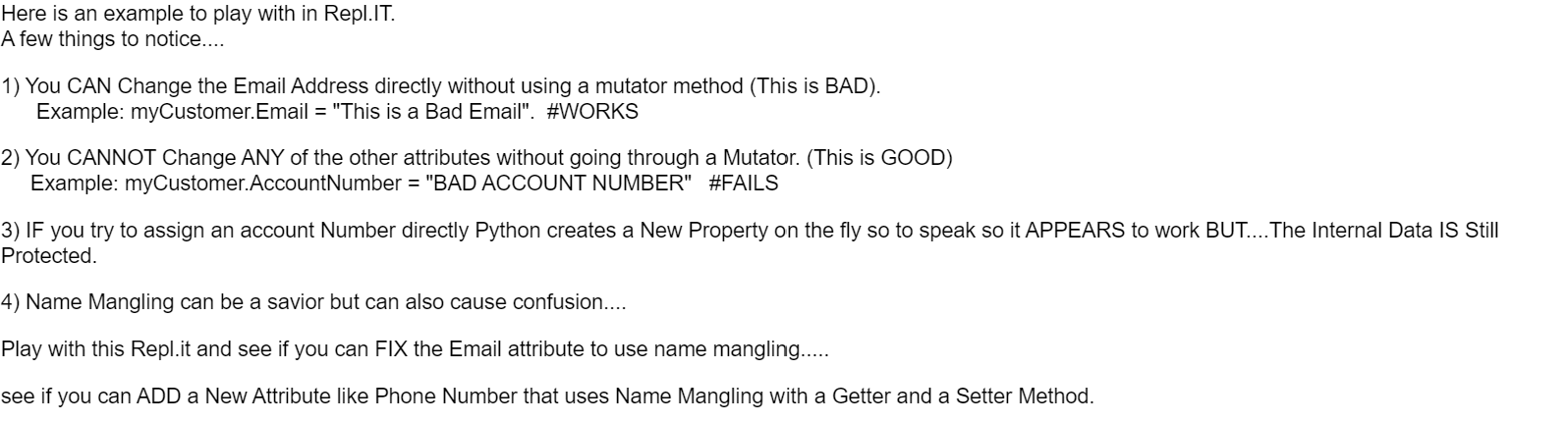 Solved Here is an example to play with in Repl.IT. A few | Chegg.com