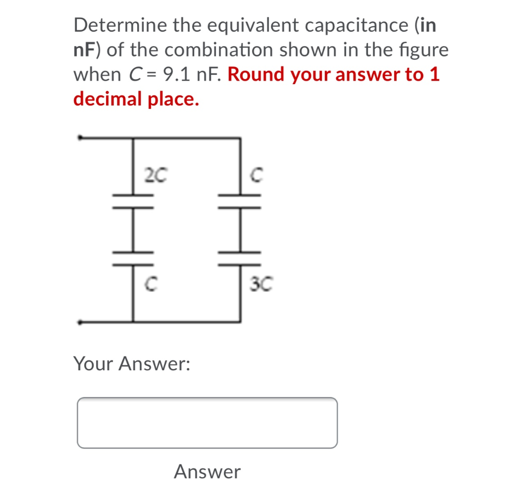 Solved Determine the equivalent capacitance (in nF) of the | Chegg.com