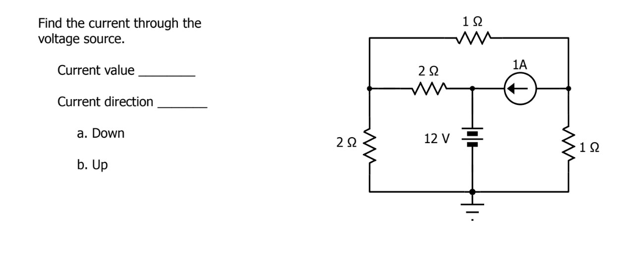 Find the current through thevoltage source.Current | Chegg.com