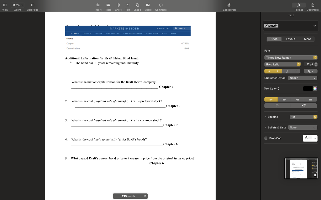 ED 125% Zoom View Add Page Insert Table Chart Text | Chegg.com