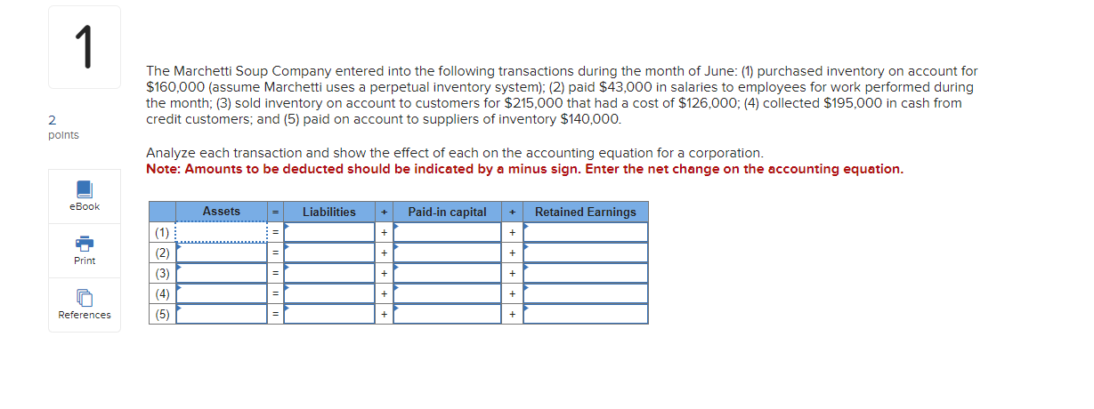 Solved The Marchetti Soup Company entered into the following | Chegg.com