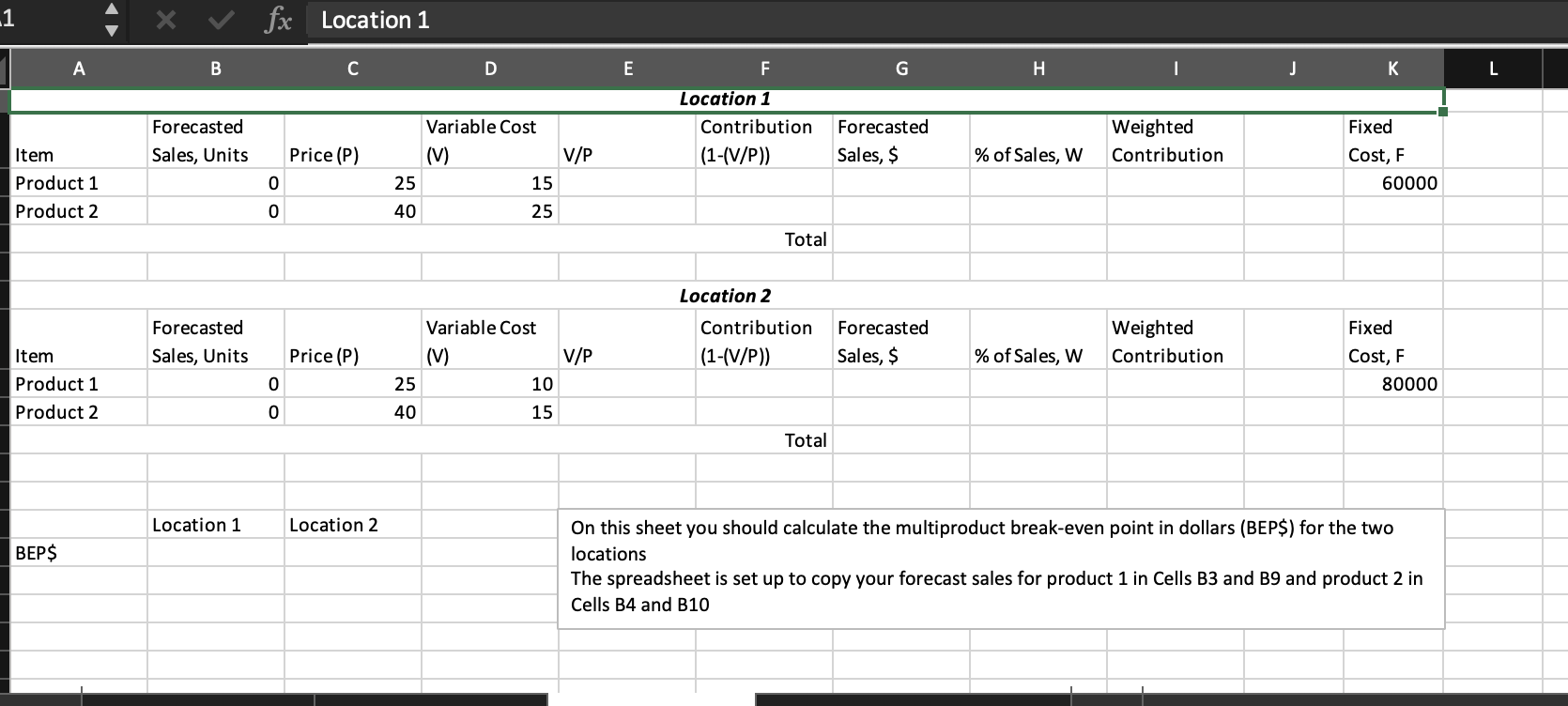 Solved On this sheet you should forecast product 1's sales | Chegg.com
