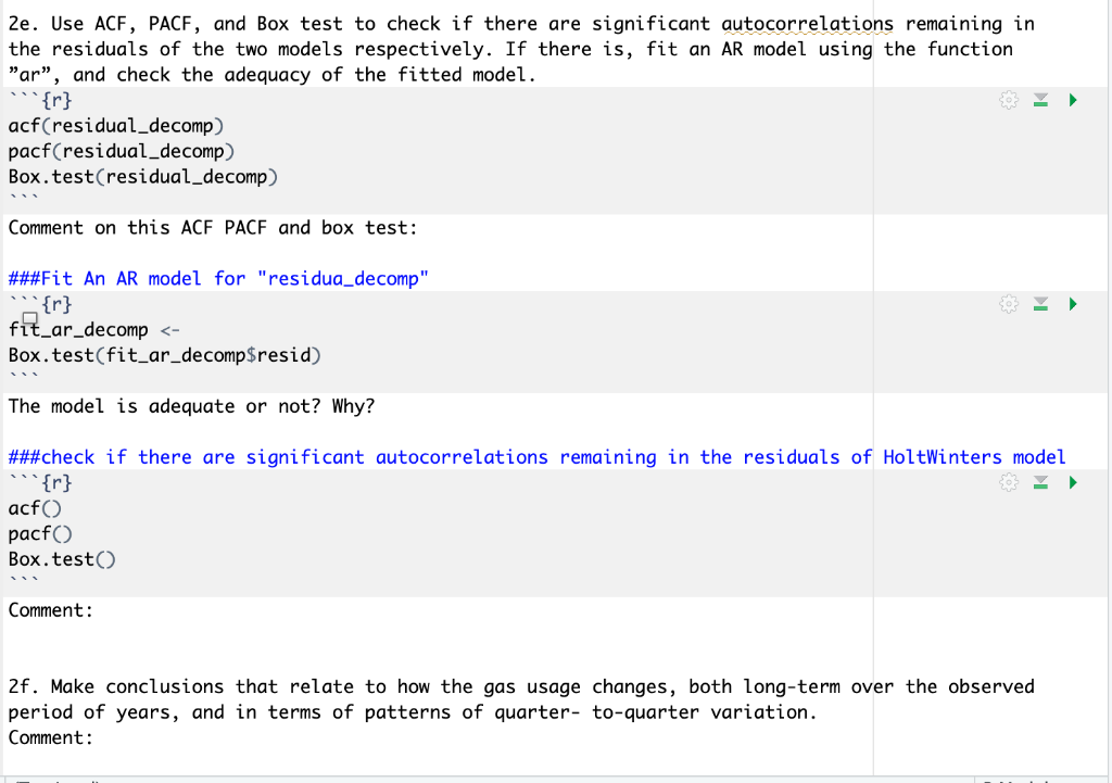 Solved Background: The time series object UKgas in the | Chegg.com