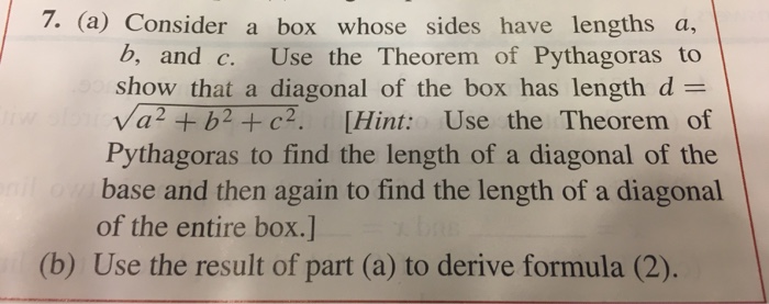 Solved (a) Consider a box whose sides have lengths a, b, and | Chegg.com