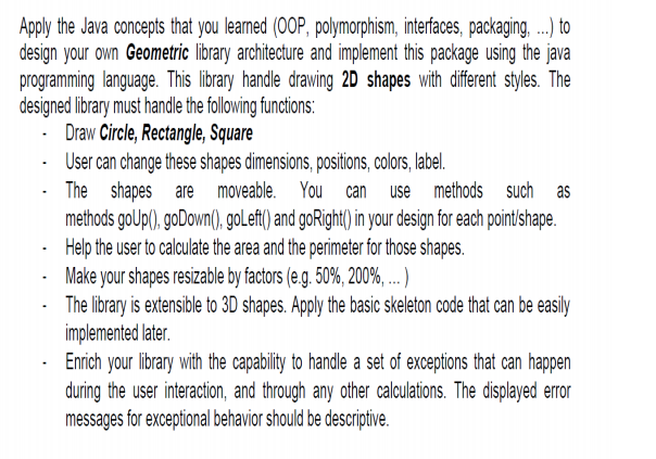 Apply The Java Concepts That You Learned Oop