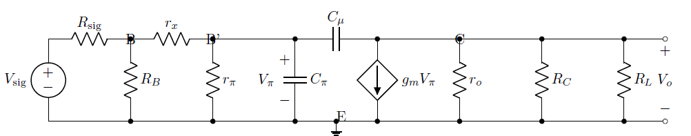 Solved The high-frequency, small-signal equivalent circuit | Chegg.com