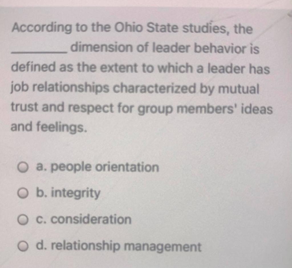 Solved According to the Ohio State studies, the dimension of | Chegg.com