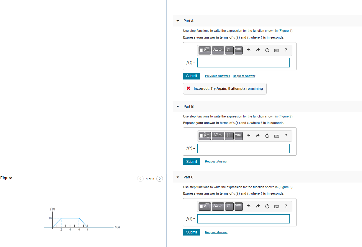 Solved Part A Use Step Functions To Write The Expression For 