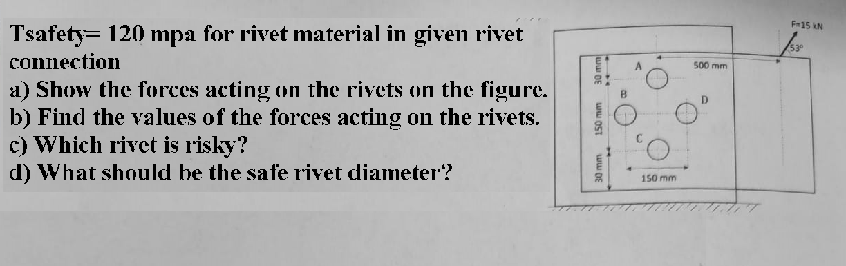 Solved Tsafety =120mpa for rivet material in given rivet | Chegg.com