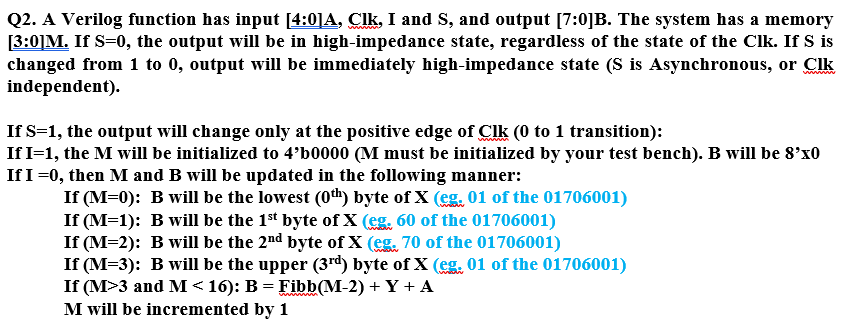 Solved Q2 A Verilog Function Has Input 40 A Clk I And