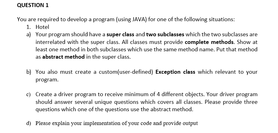 Solved Question 1 You Are Required To Develop A Program 