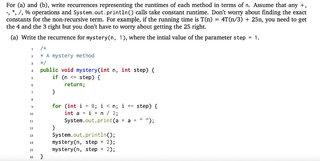 Solved For A And B Write Recurrences Representing The 