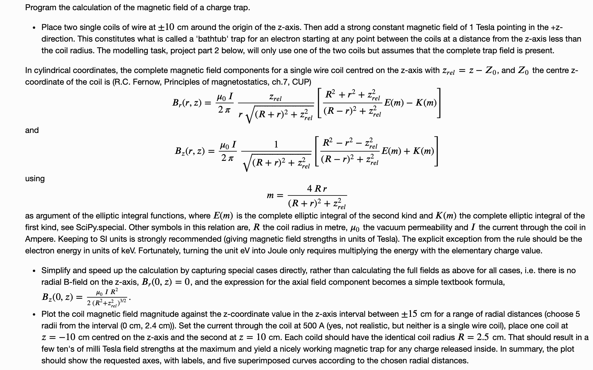 Solved Program the calculation of the magnetic field of a | Chegg.com